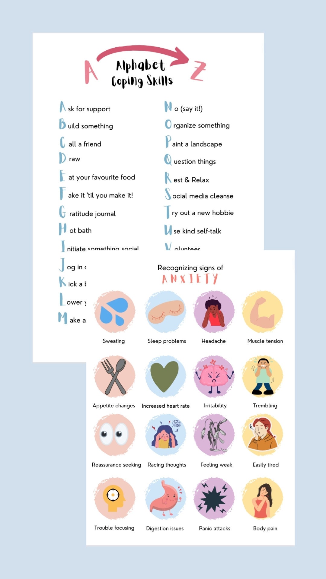 Coping Skills Bundle Poster, Coping Skills Worksheets, Mental Health ...