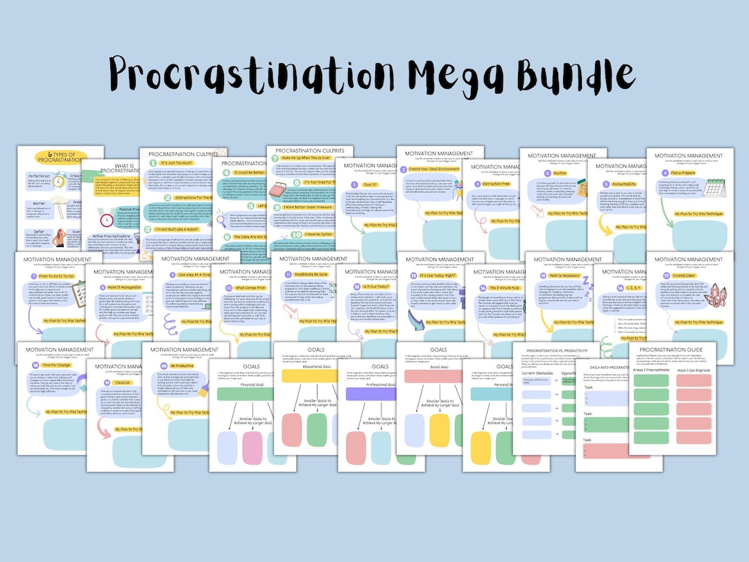 Procrastination Mega Bundle, Procrastination to Motivation - Etsy