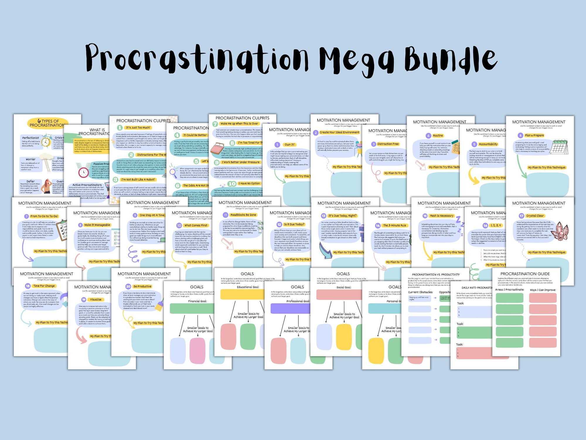 Procrastination Mega Bundle, Procrastination to Motivation - Etsy
