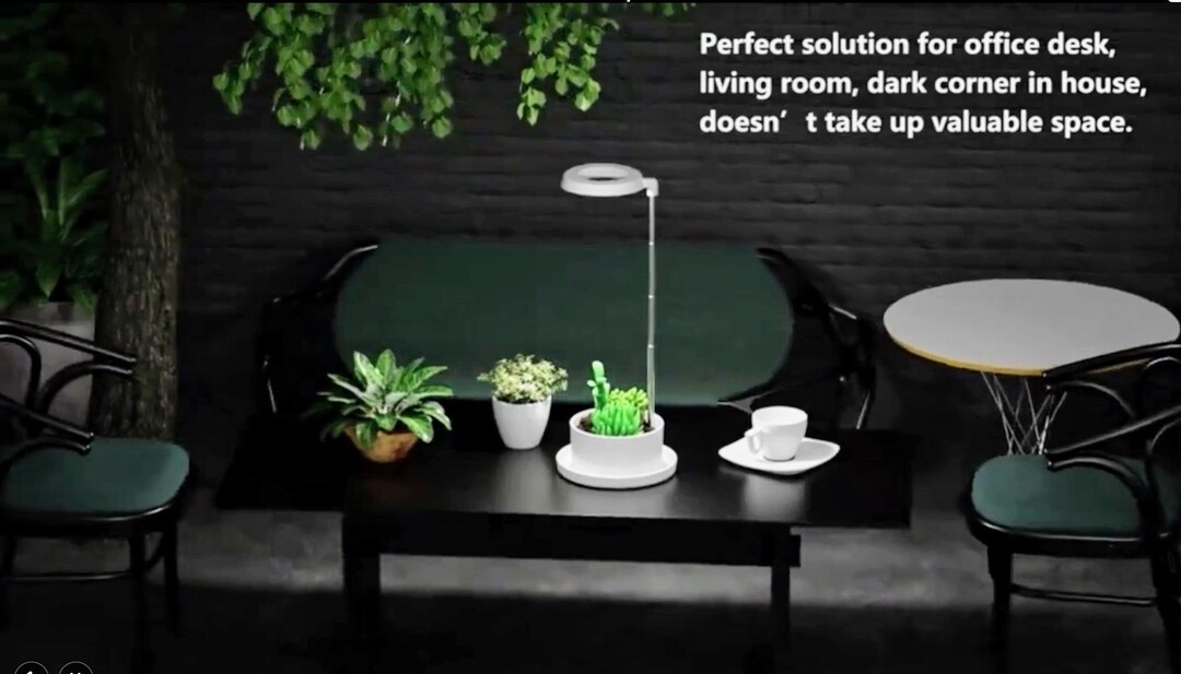 Grow Light With Adjustable Telescopic Chrome Pole Timer Control USB 2m ...