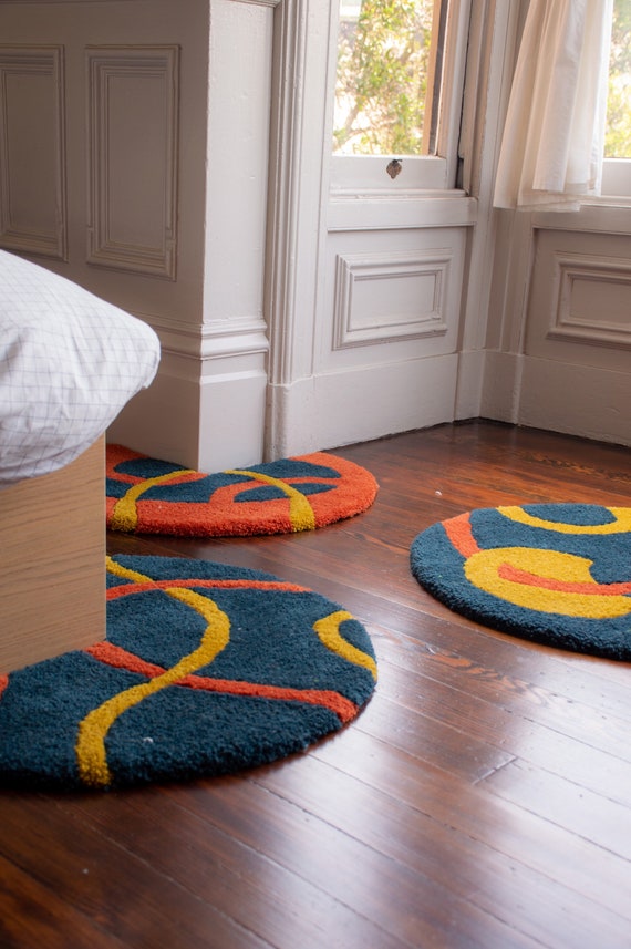 Three Quarter Circle Corner Rugs Etsy