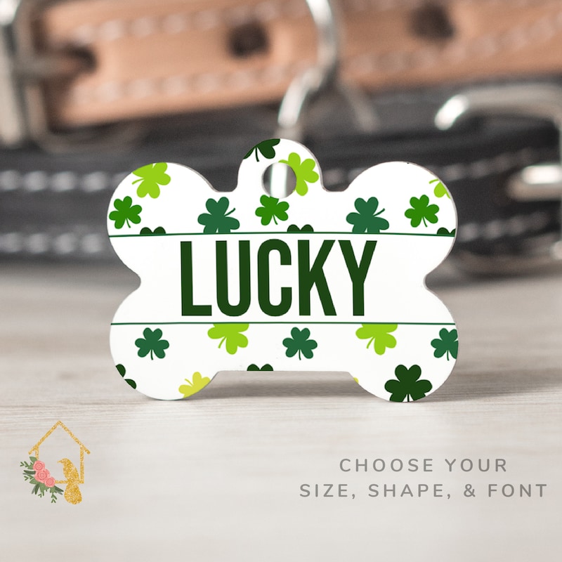 Clover Dog Tag - Etsy