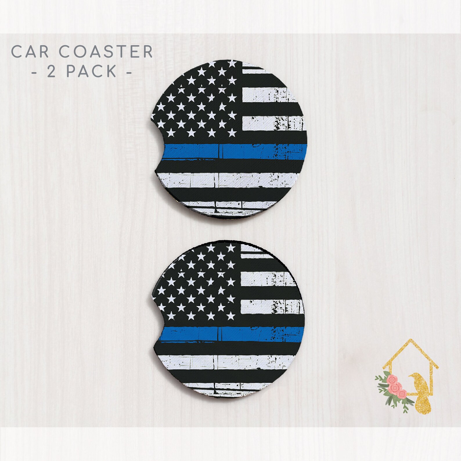 Police Officer Car Coaster - Custom Car Accessories - Neoprene Car ...