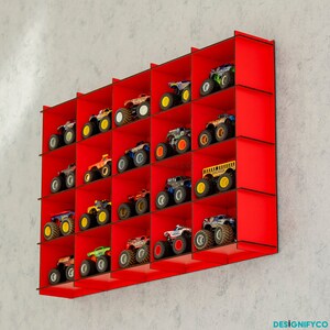 RED Monster Cars Display Shelf,monster Truck Display Case|wall Mounted ...