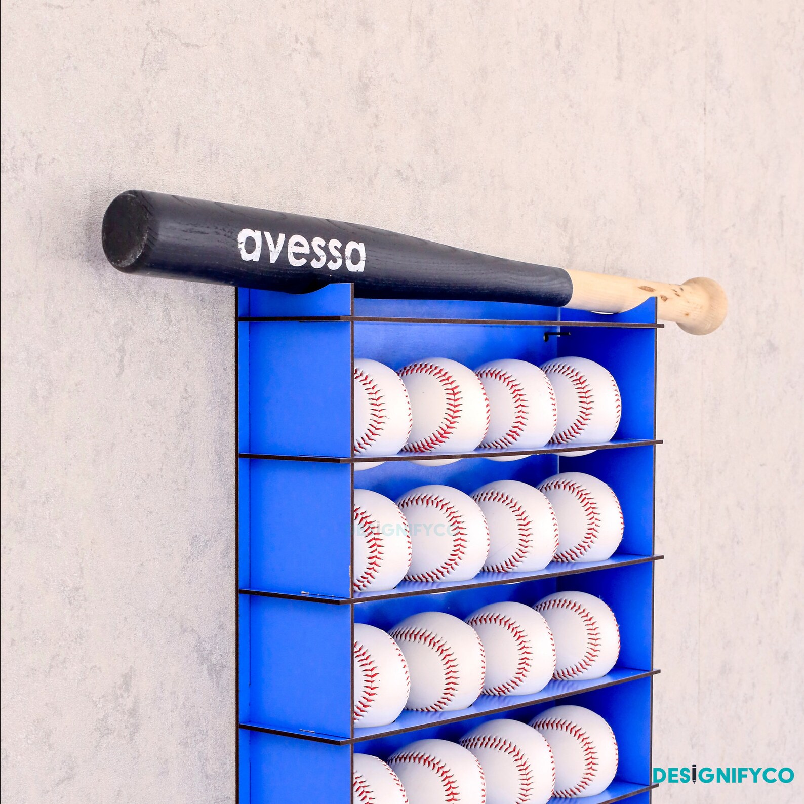 BLUE 24 Baseball Display Case,baseball Cabinet Holder Rack,baseball ...