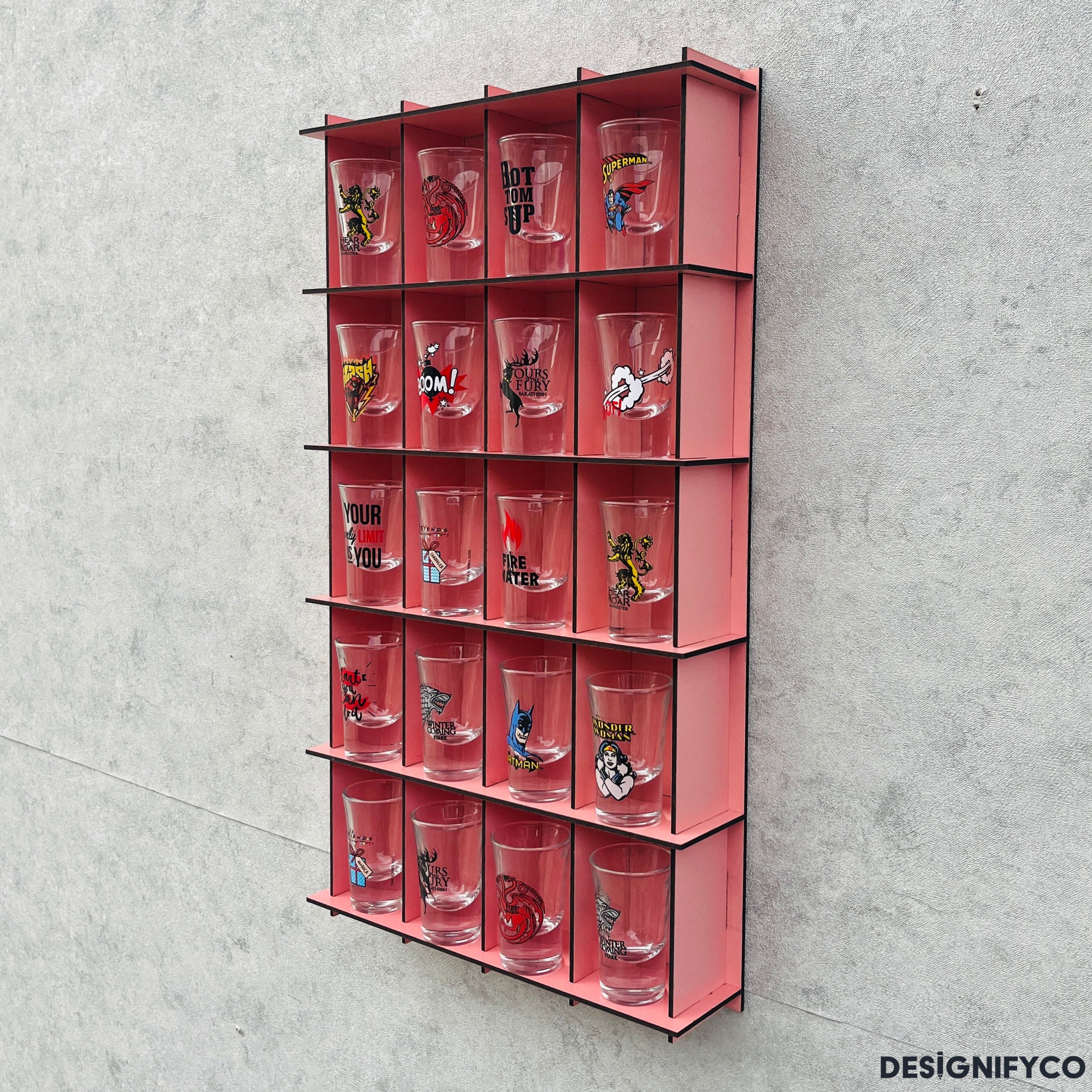 12 Color Option,20 Shot Glass Display,shot Glass Shelves,shot Glass ...