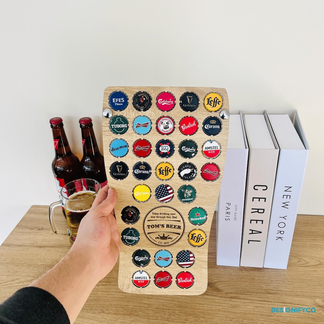 Beer Cap Holder for Wall | Custom Bottle Cap Display | Unique Beer ...