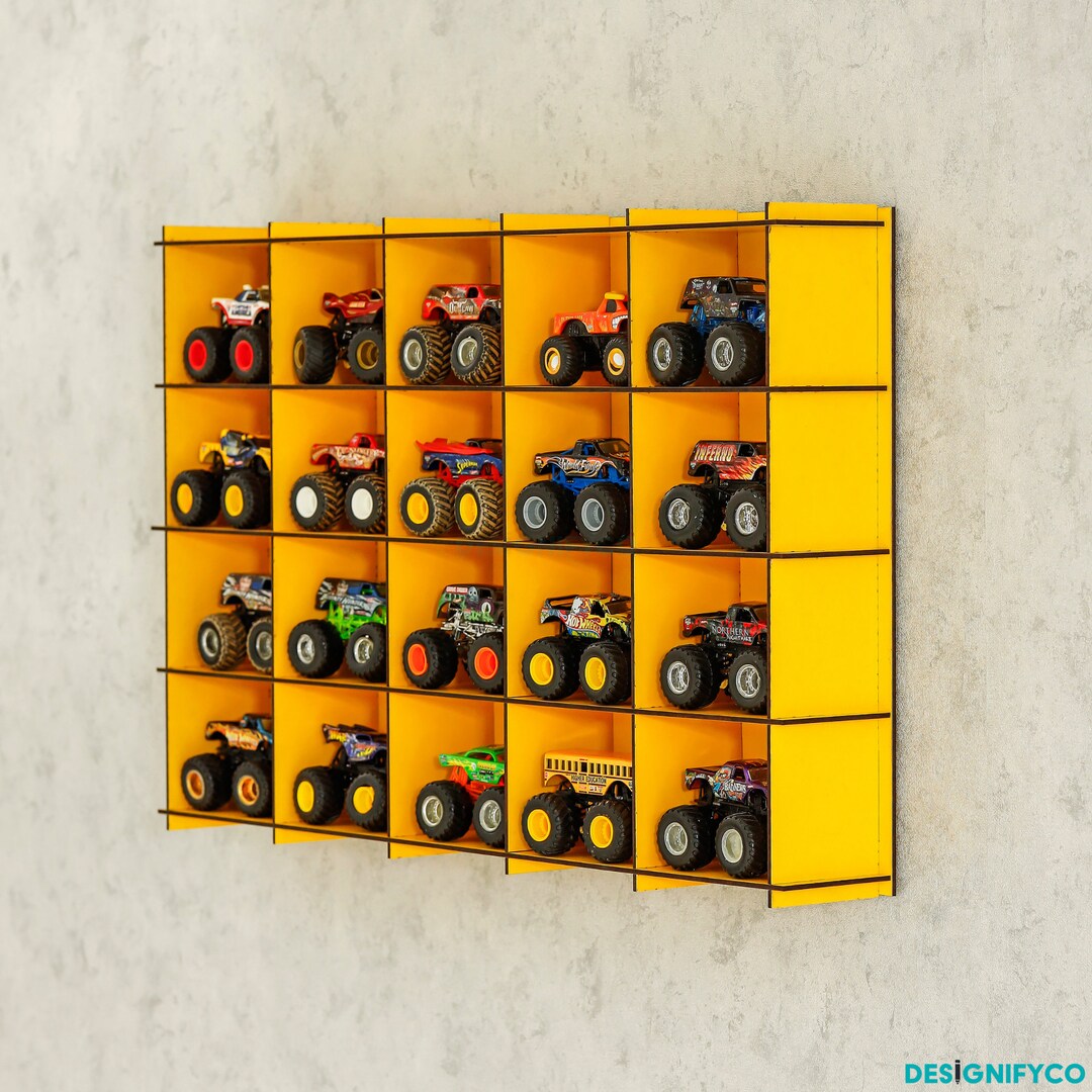 Yellow Wall Mounted Monster Car Shelf for Collectors ,monster Truck ...