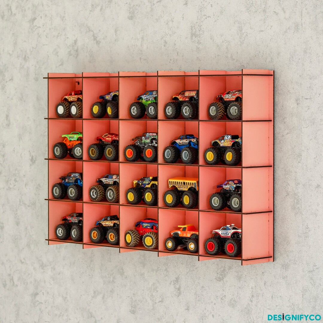 Pink Monster Cars Display Shelves,monster Truck Display Case|monster ...