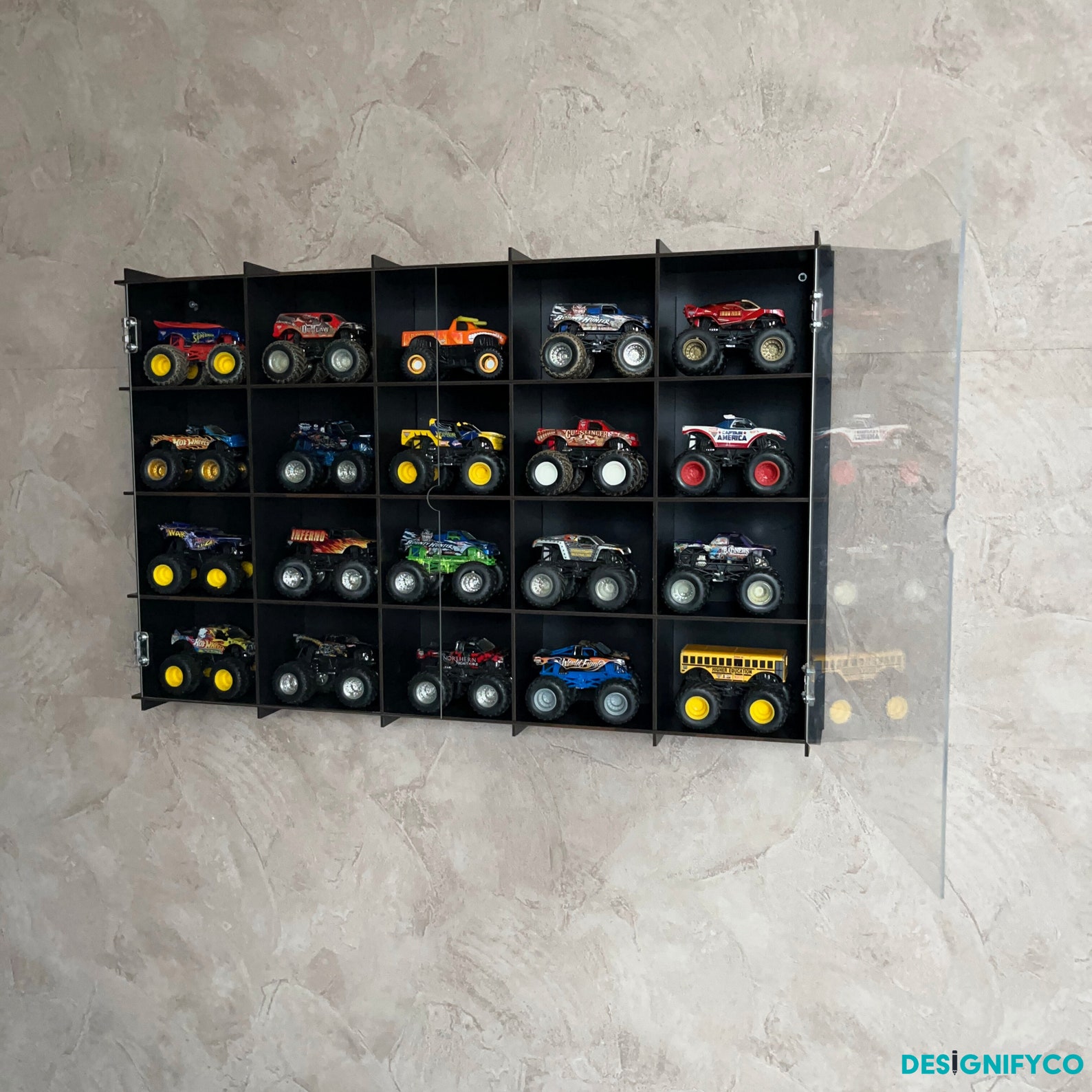 OLD BLACK Monster Trucks Display Shelf With Cover Options ,monster ...