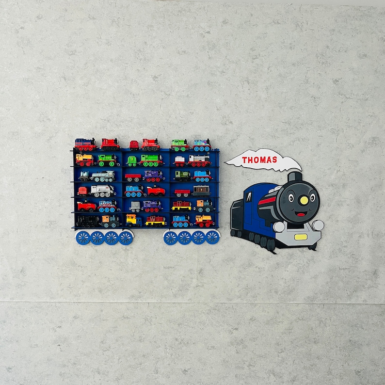 Toy Train Display Case 5 Color Options&personalizable,toy Train Rack ...