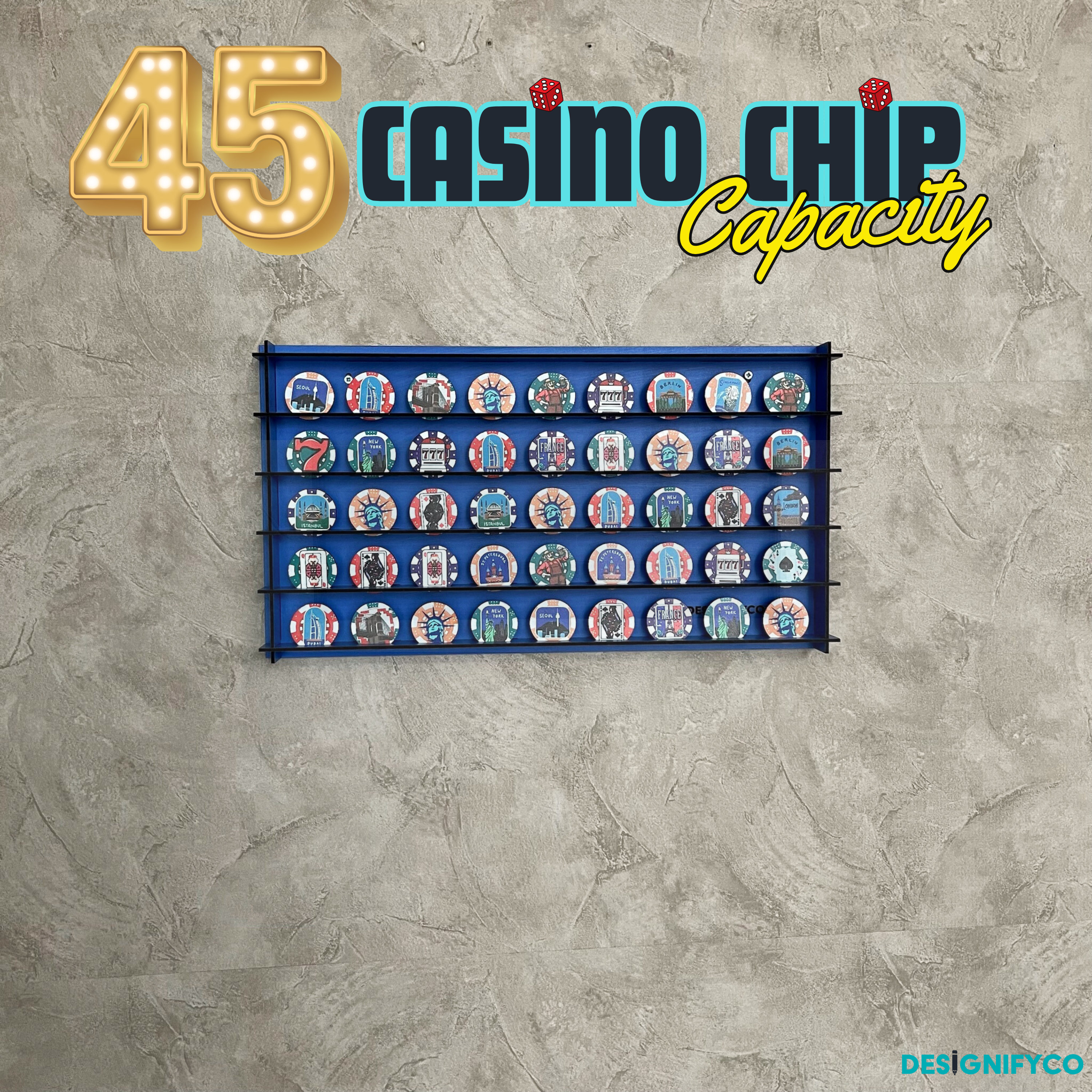 BEST DEAL Blue Casino Chip Holder,poker Chip Holder,gambling Chip ...