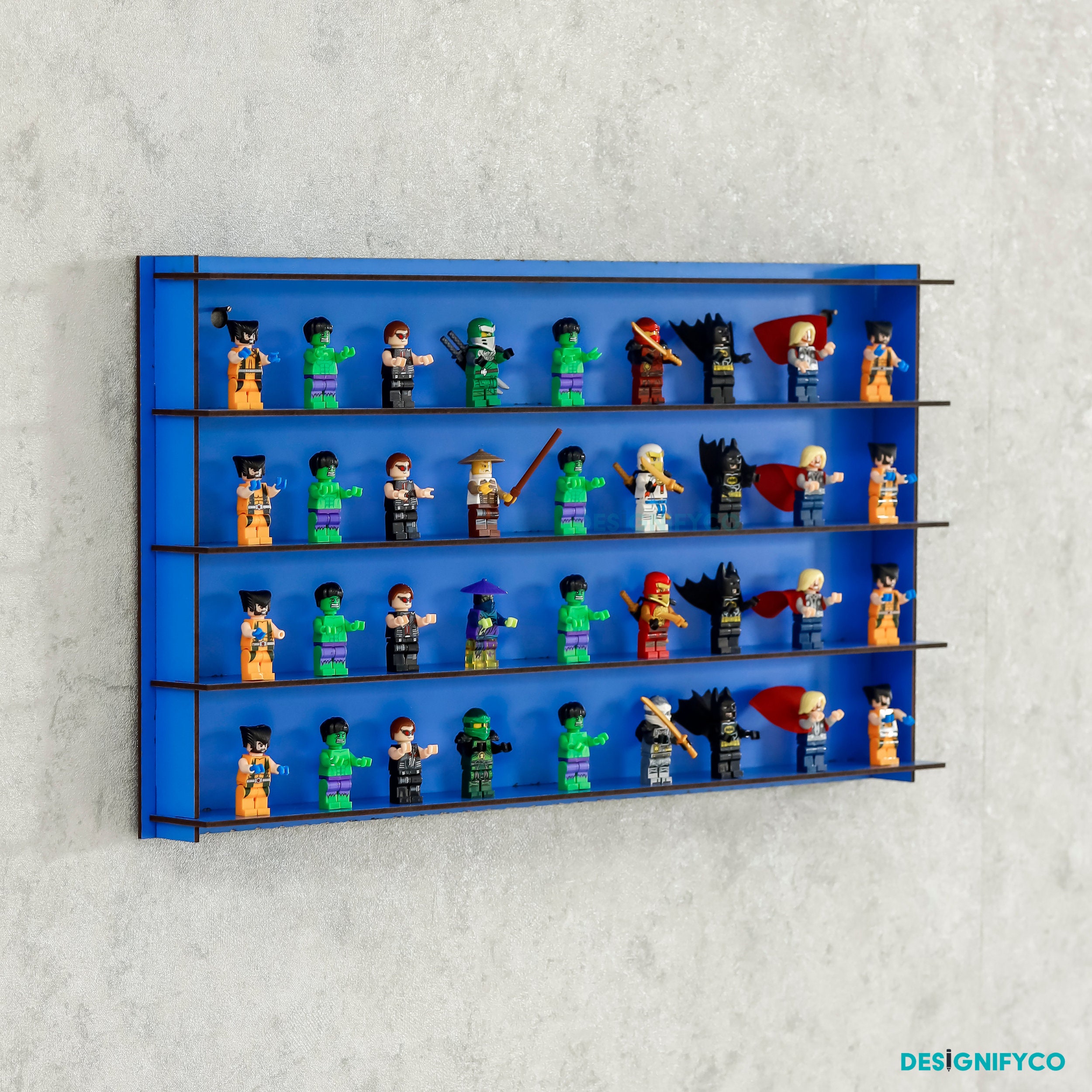 Customizable Blue Minifigure Display Case Shelves,minifigure Display ...