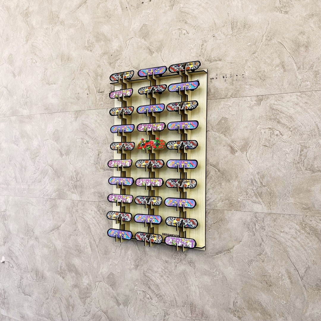 Fingerboard Shelf,fingerboard Display Case Wall Mounted With Color ...