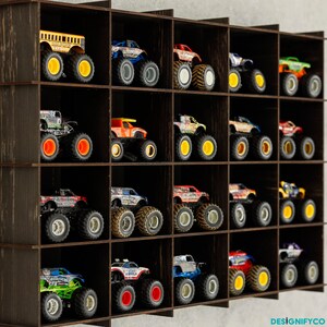 OLD BLACK Monster Trucksdisplay Shelf,monster Truck Display Case|wall ...