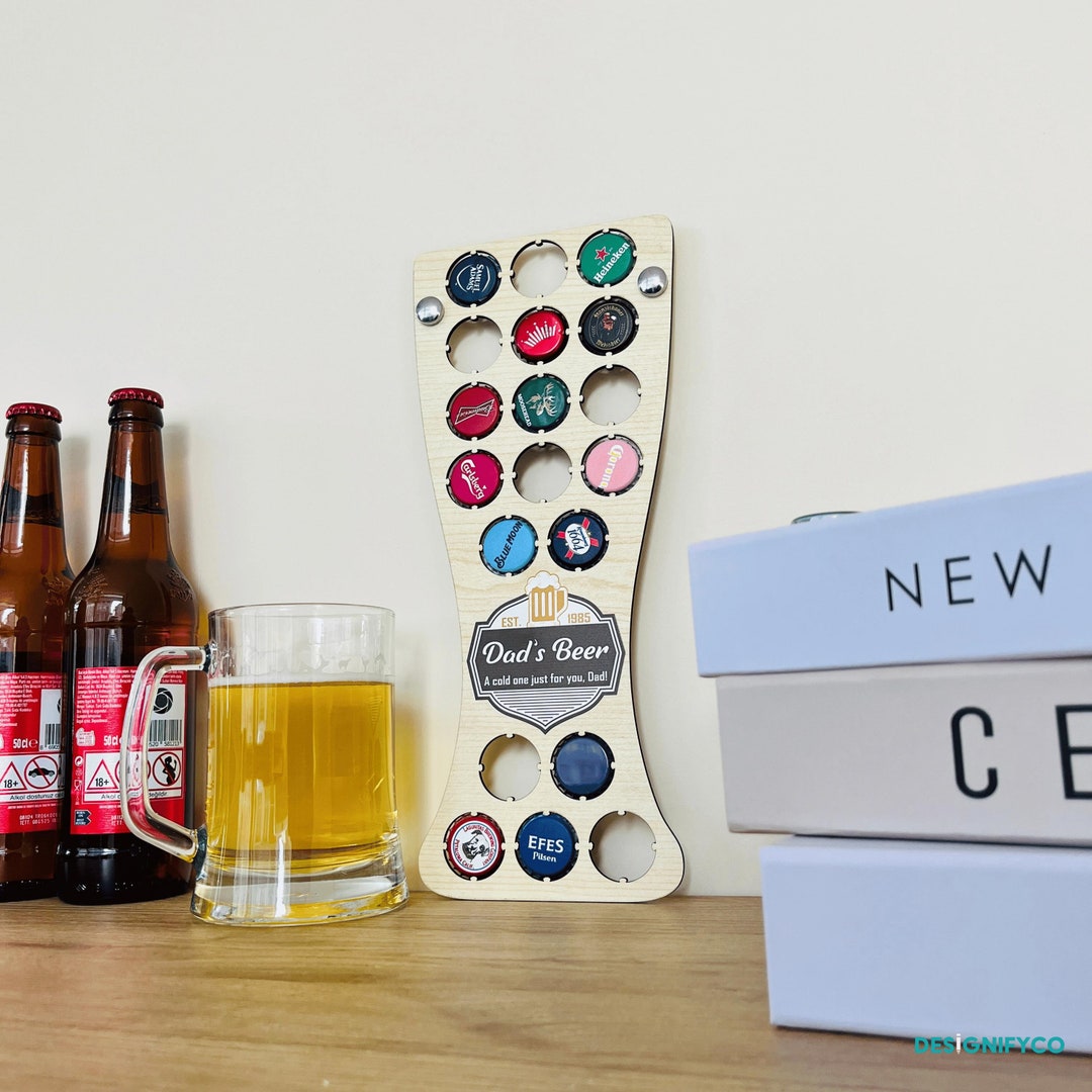 Personalized Beer Cap Holder | Custom Bottle Cap Display | Wall Mounted ...