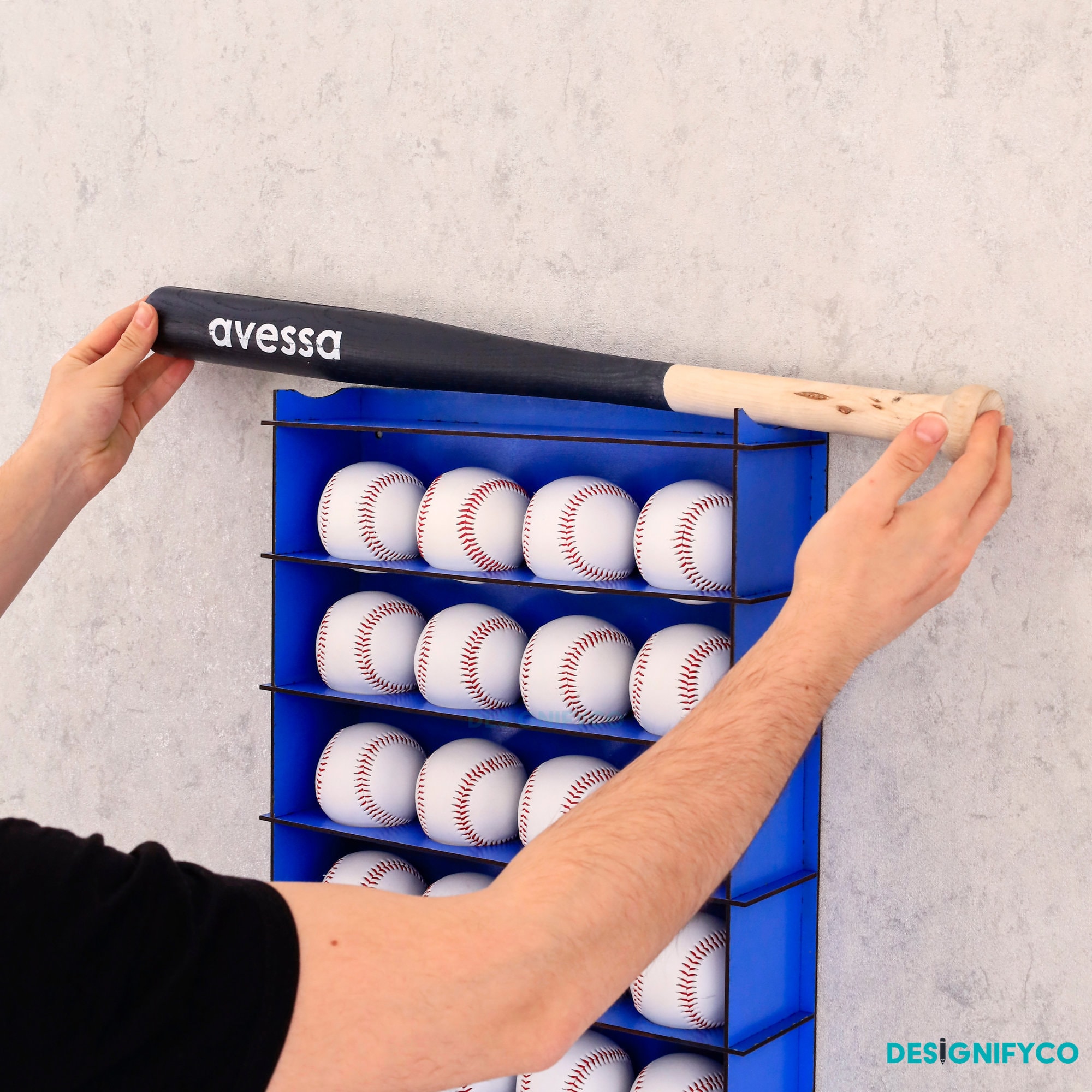 BLUE 24 Baseball Display Case,baseball Cabinet Holder Rack,baseball ...