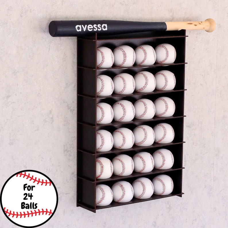 10 Color Options Baseball Cabinet Holder Rack,baseball Display Stand ...