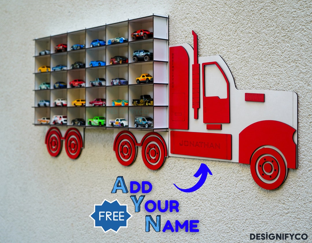 Red Toy Car Display Case Truck for 30/60/90/120/150 Cars | Car Display ...