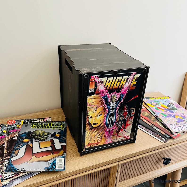 Comic Book Storage Organizer – Wood Box With Lid | Collector Case ...