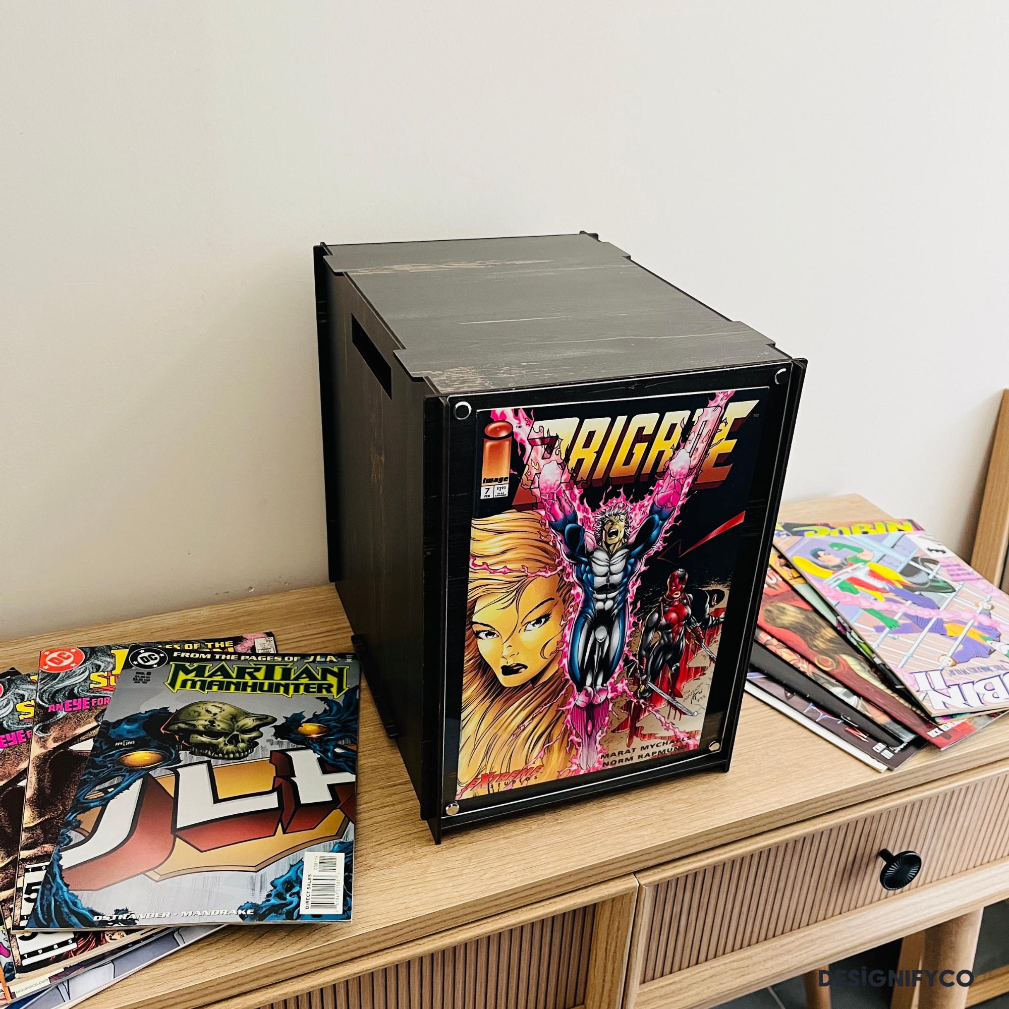 Comic Book Storage Organizer – Wood Box With Lid | Collector Case ...