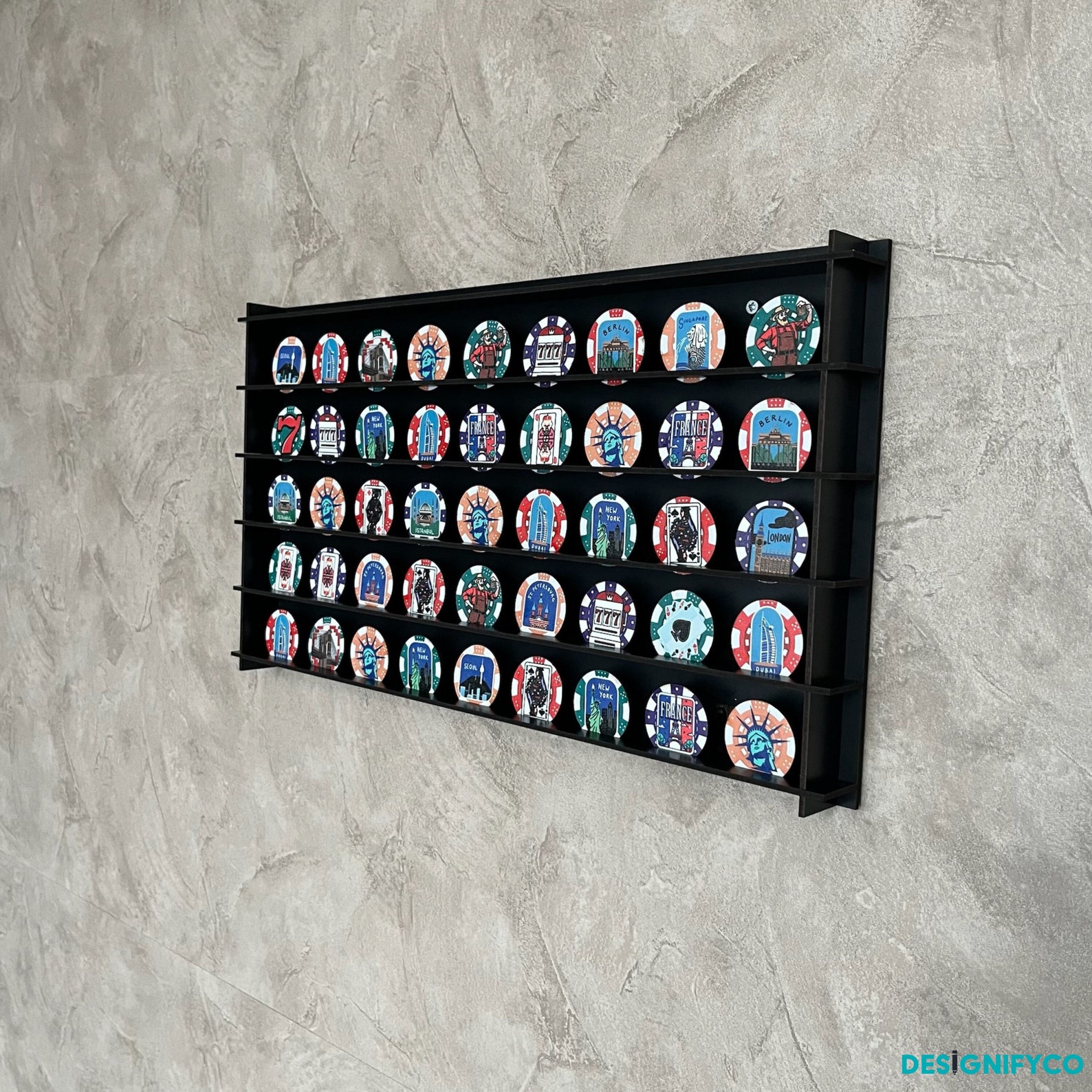 BLACK Casino Chip Display Case 10 Color Options ,poker Chip Holder ...