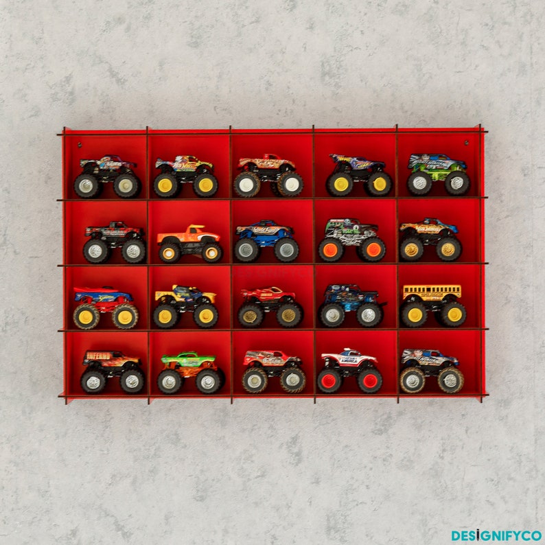 RED Monster Cars Display Shelfmonster Truck Display Casewall - Etsy