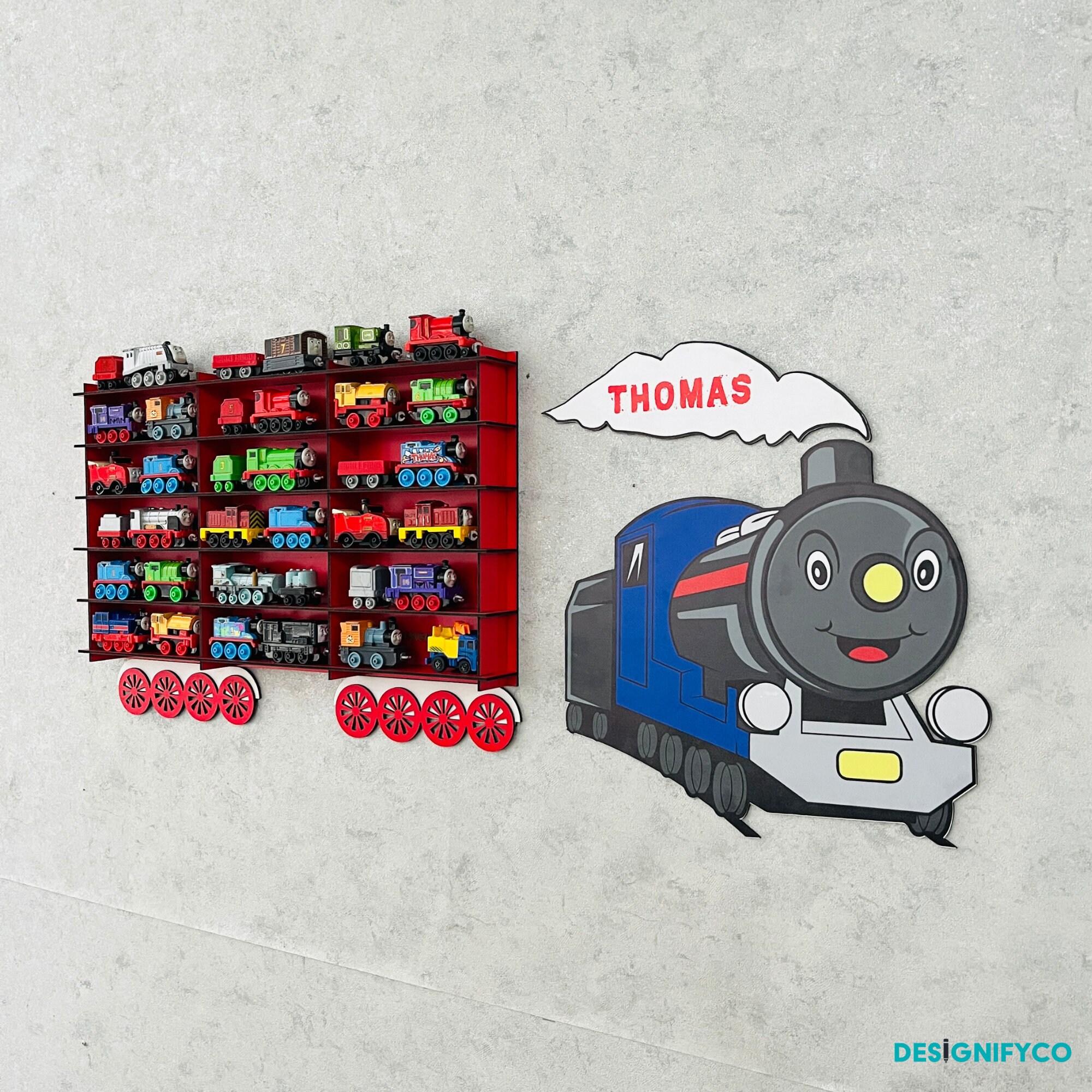 Red Toy Train Shelf ,toy Train Rack,train Storage,train Shelf,toy Train ...