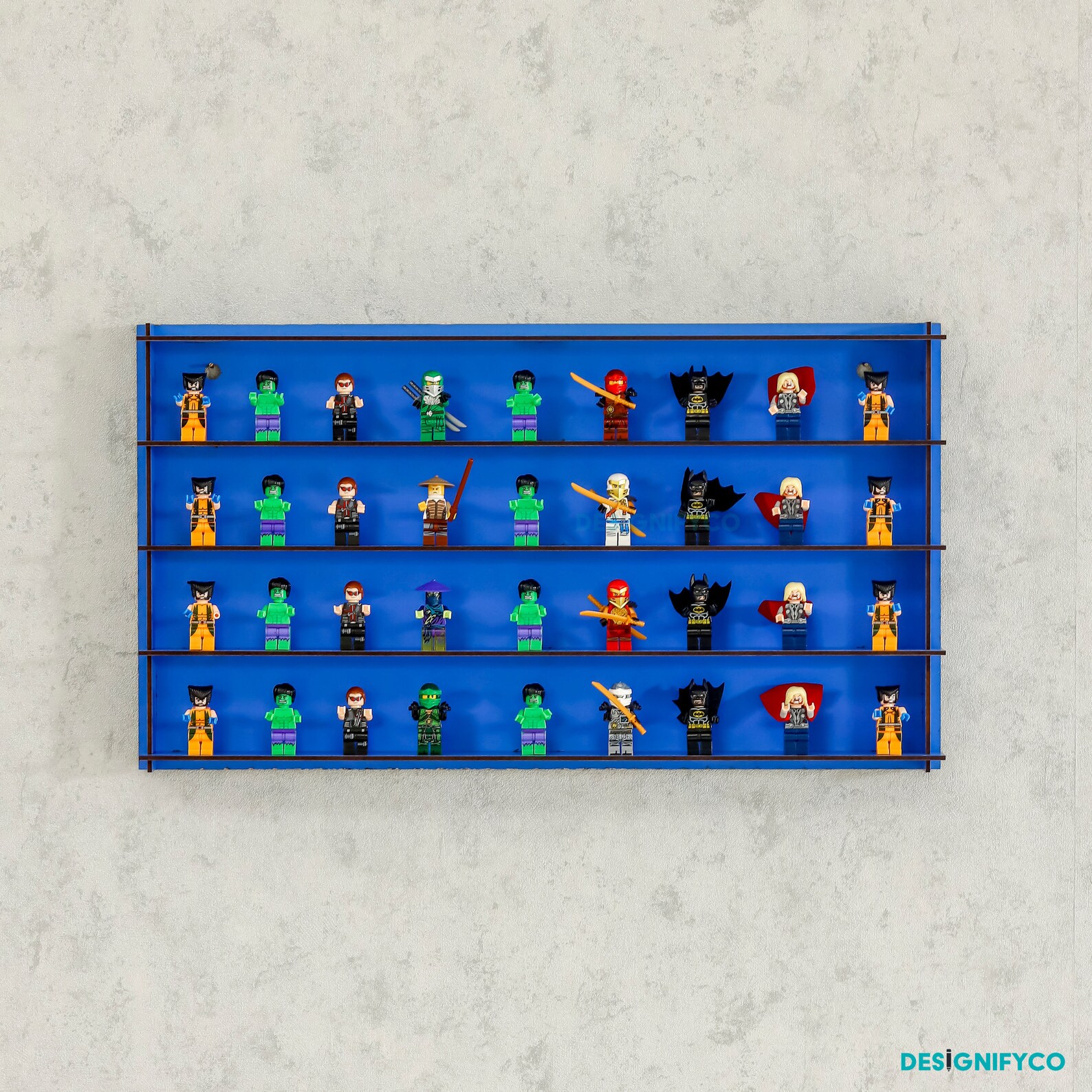 Customizable Blue Minifigure Display Case Shelves,minifigure Display ...