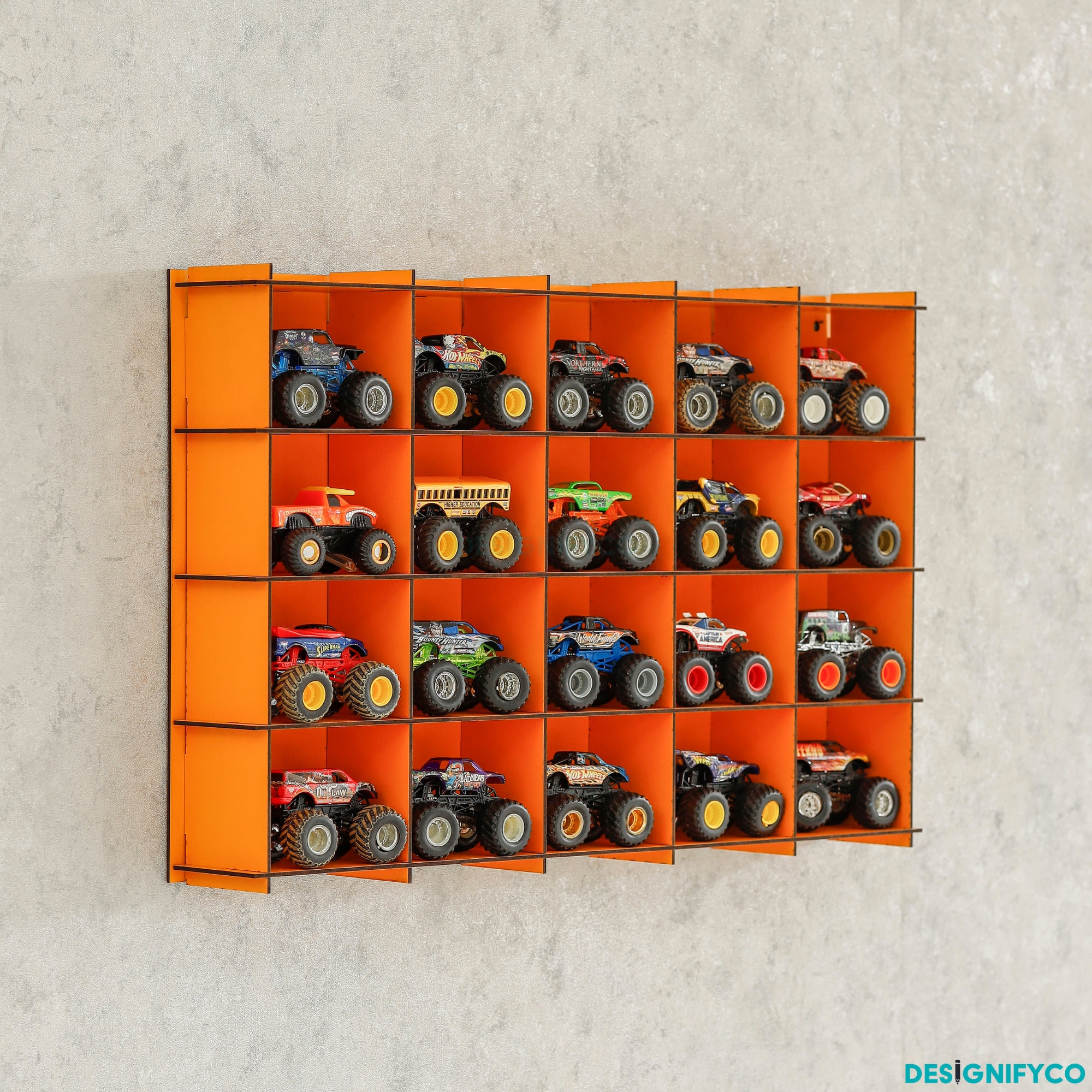Orange Monster Car Shelves,monster Truck Display Case|monster Car ...