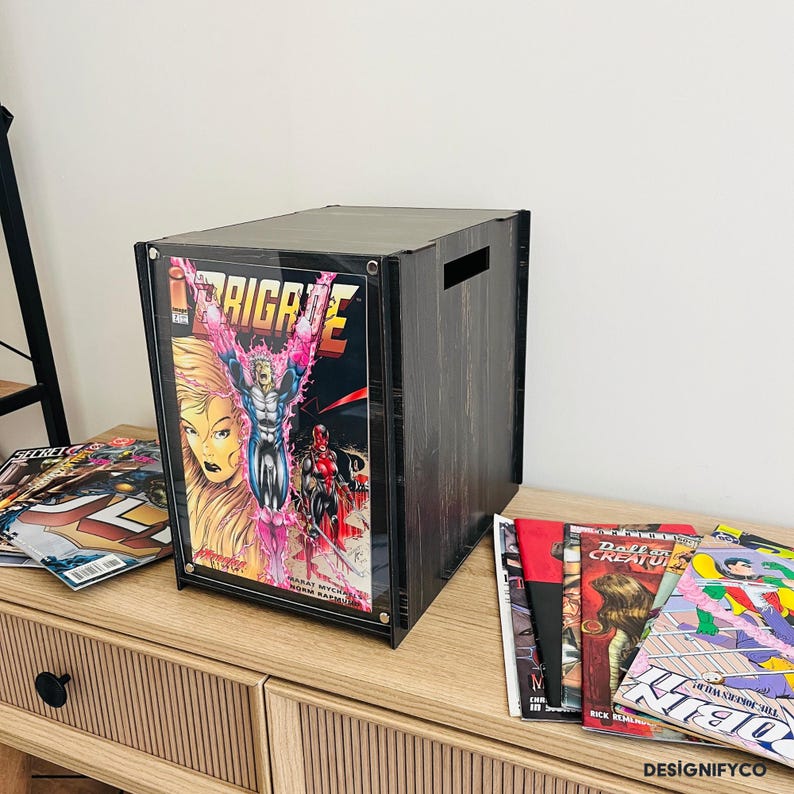 Comic Book Storage Organizer – Wood Box With Lid | Collector Case ...