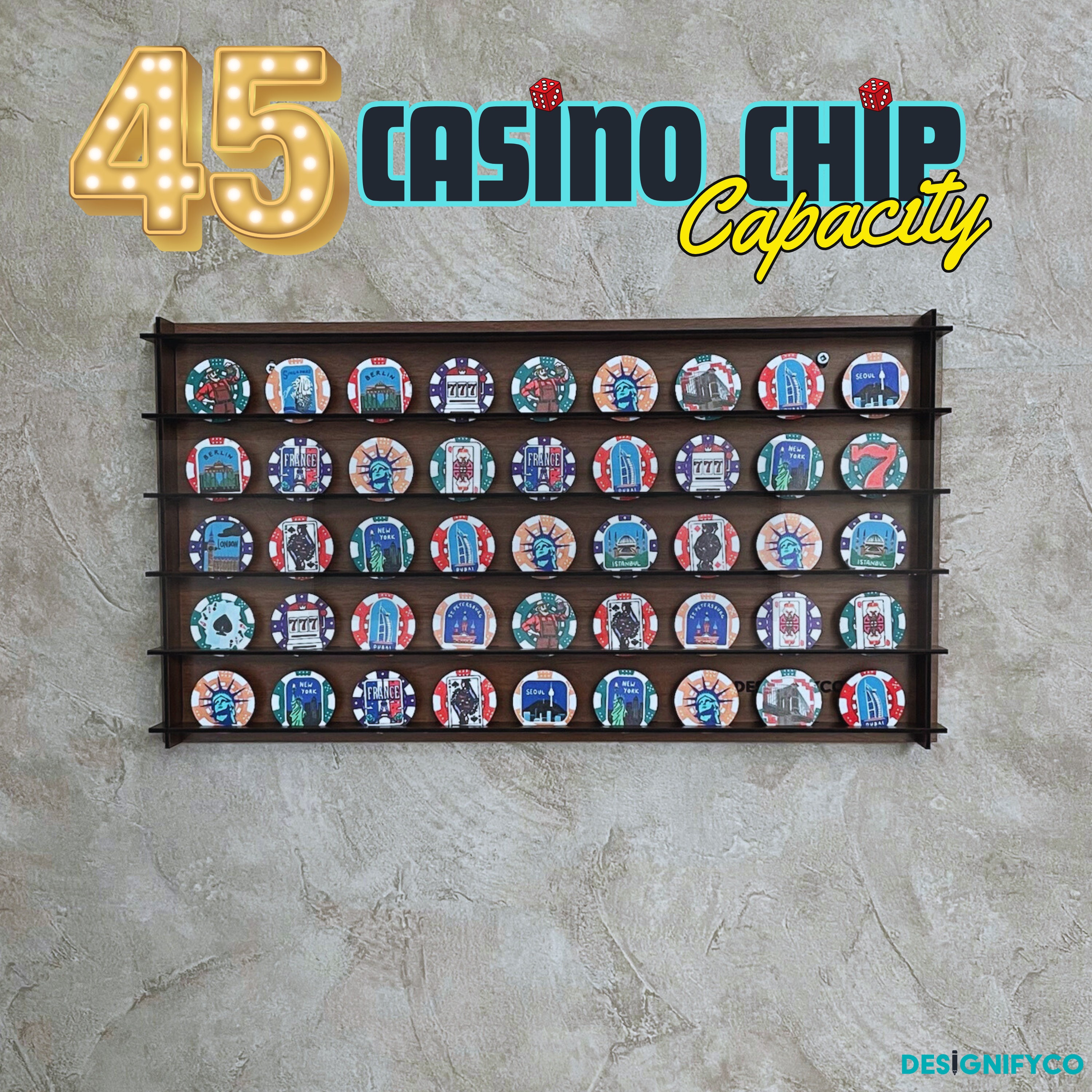 Walnut Casino Coin Holder ,poker Chip Holder,gambling Chip Display ...
