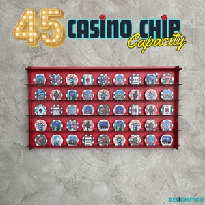 RED Casino Chip Display Case,poker Chip Holder,gambling Chip Display ...