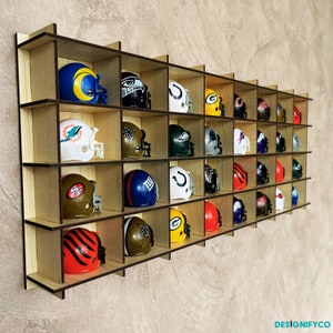 32 Mini Helmets Display Case,hockey Memorabilia Organizer Rack ...