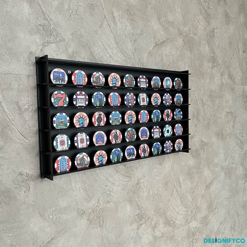 BLACK Casino Chip Display Case 10 Color Options ,poker Chip Holder ...