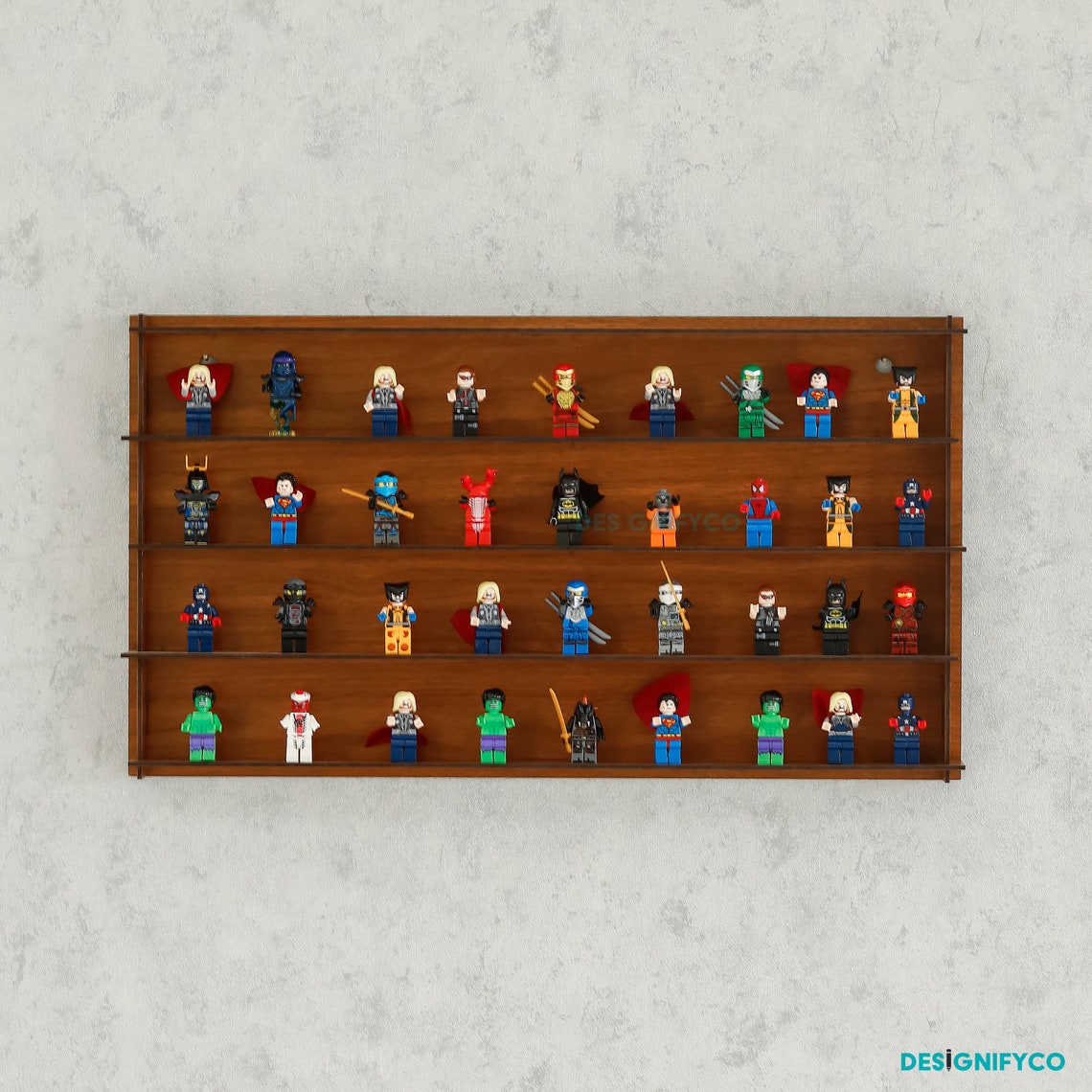 Walnut Minifigure Display Case Shelves,minifigure Display Case Cabinet ...