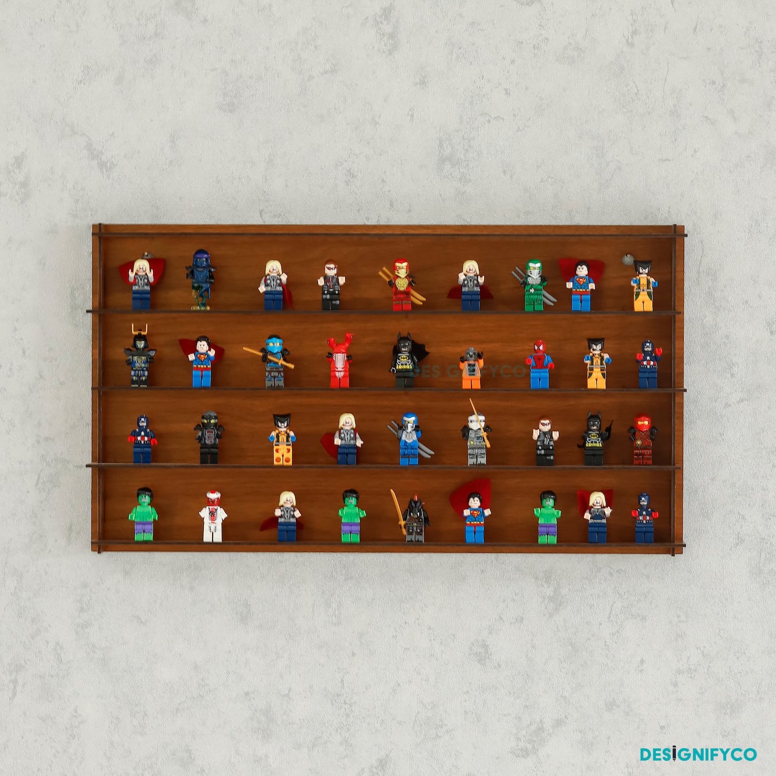Walnut Minifigure Display Case Shelves,minifigure Display Case Cabinet ...