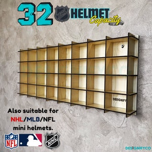 32 Mini Helmets Display Case,hockey Memorabilia Organizer Rack ...
