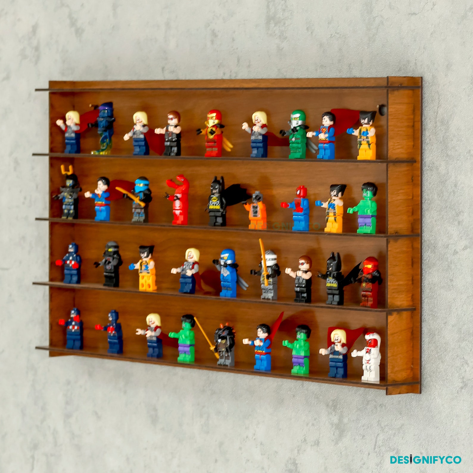 Walnut Minifigure Display Case Shelves,minifigure Display Case Cabinet ...