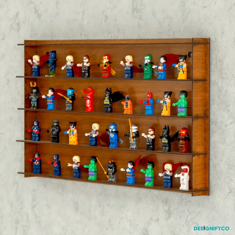 Walnuss Minifigure Vitrine Regale,Minifigure Vitrine Schrank,Minifigure ...