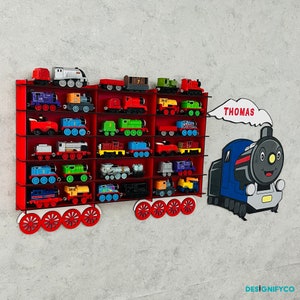 Red Toy Train Shelf ,toy Train Rack,train Storage,train Shelf,toy Train ...