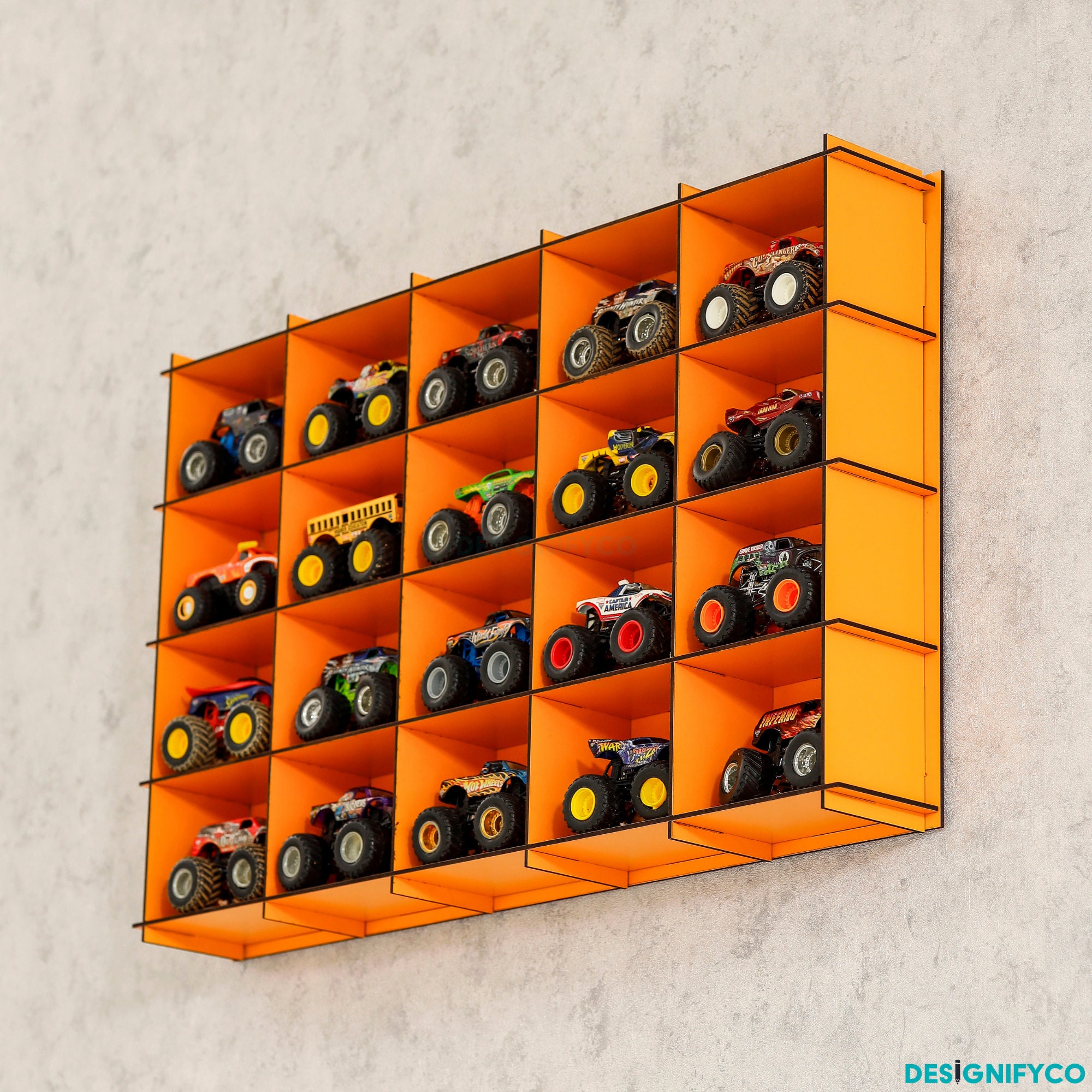 Orange Monster Car Shelves,monster Truck Display Case|monster Car ...