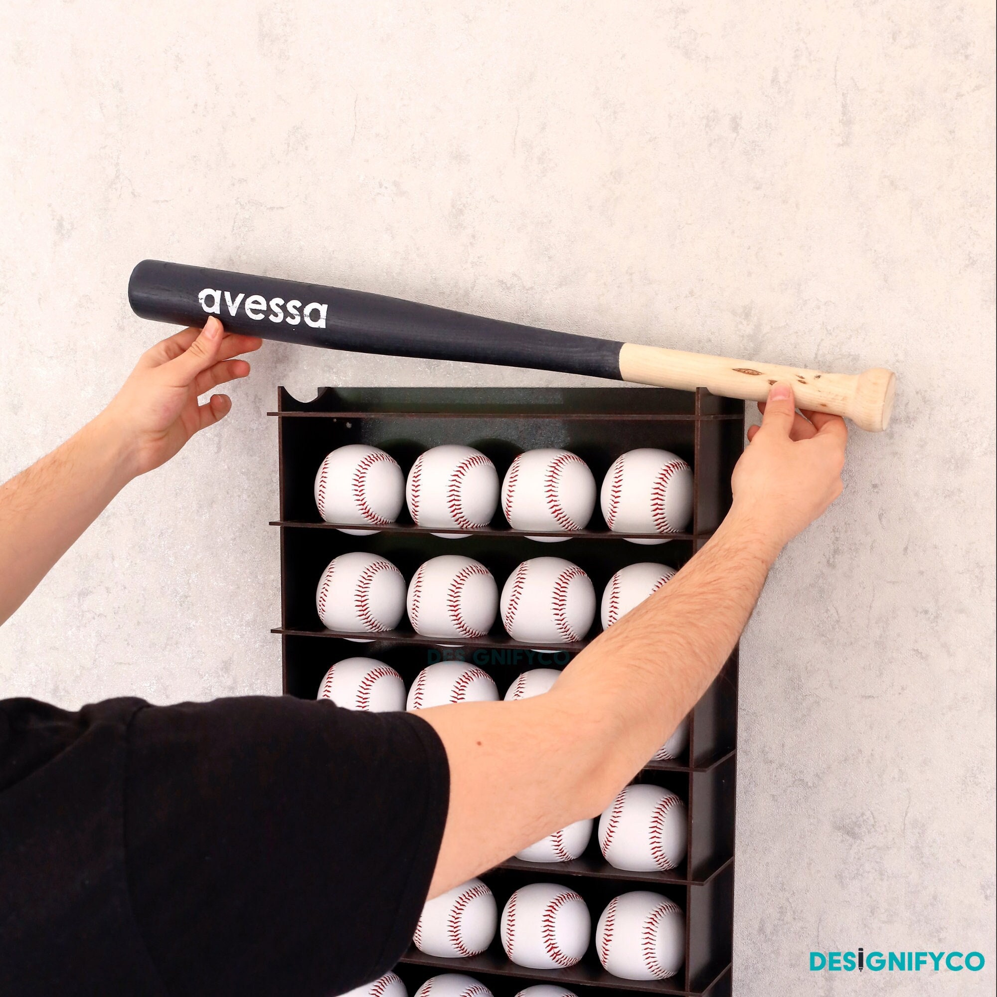 10 Color Options Baseball Cabinet Holder Rack,baseball Display Stand ...