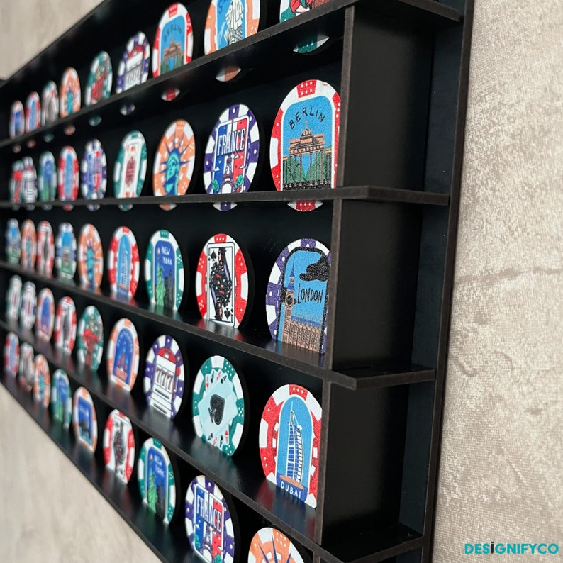 BLACK Casino Chip Display Case 10 Color Options ,poker Chip Holder ...