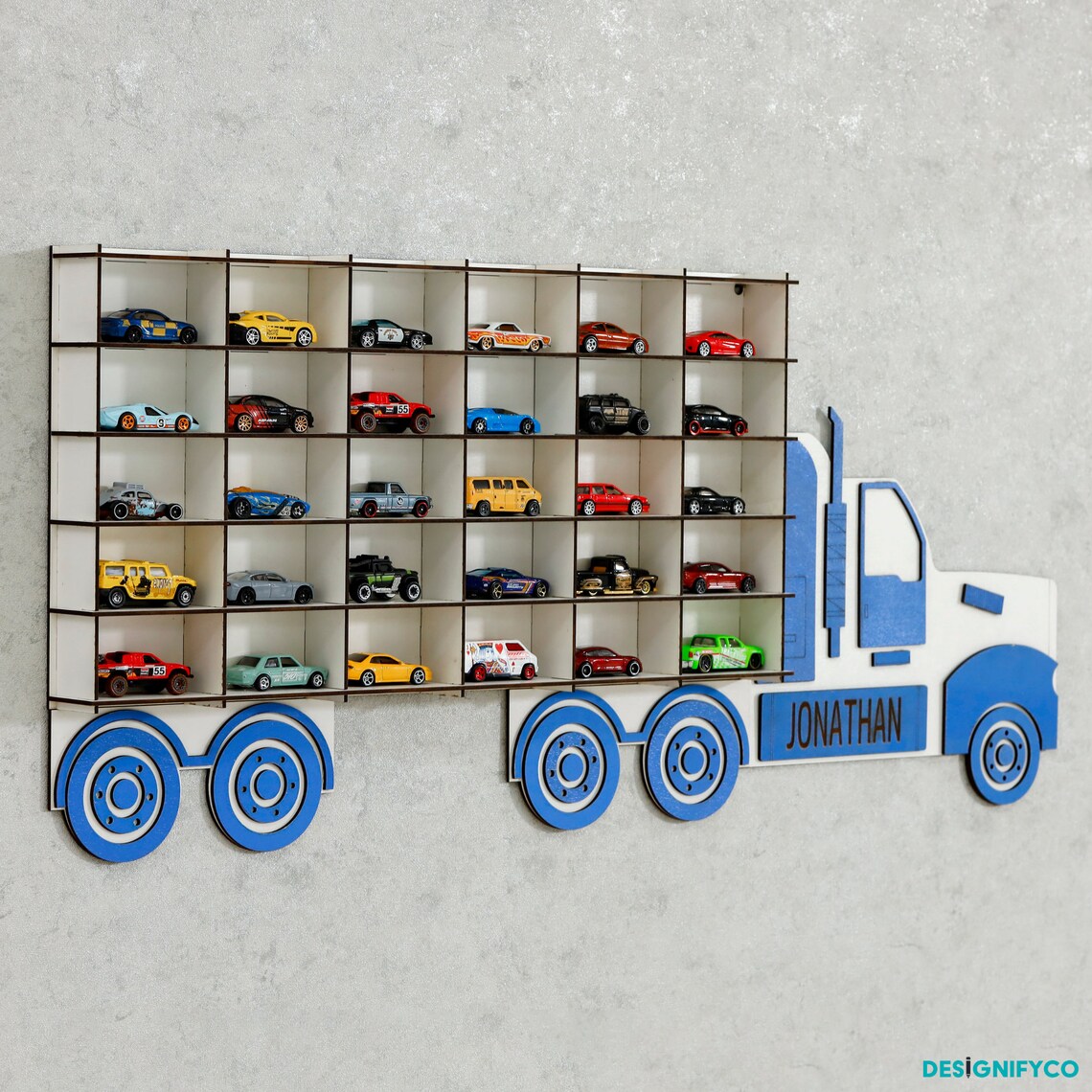 BLUE Toy Car Display Casewall Mounted Displaytoy Car Display - Etsy