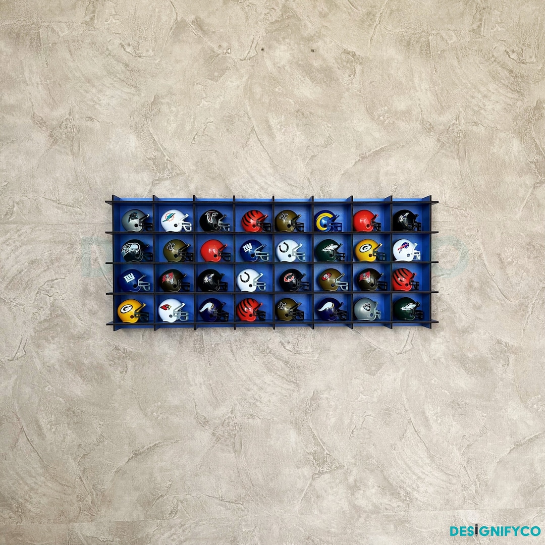 32 NFL Mini Helmets Display Case,hockey Memorabilia Organizer Rack,nhl ...