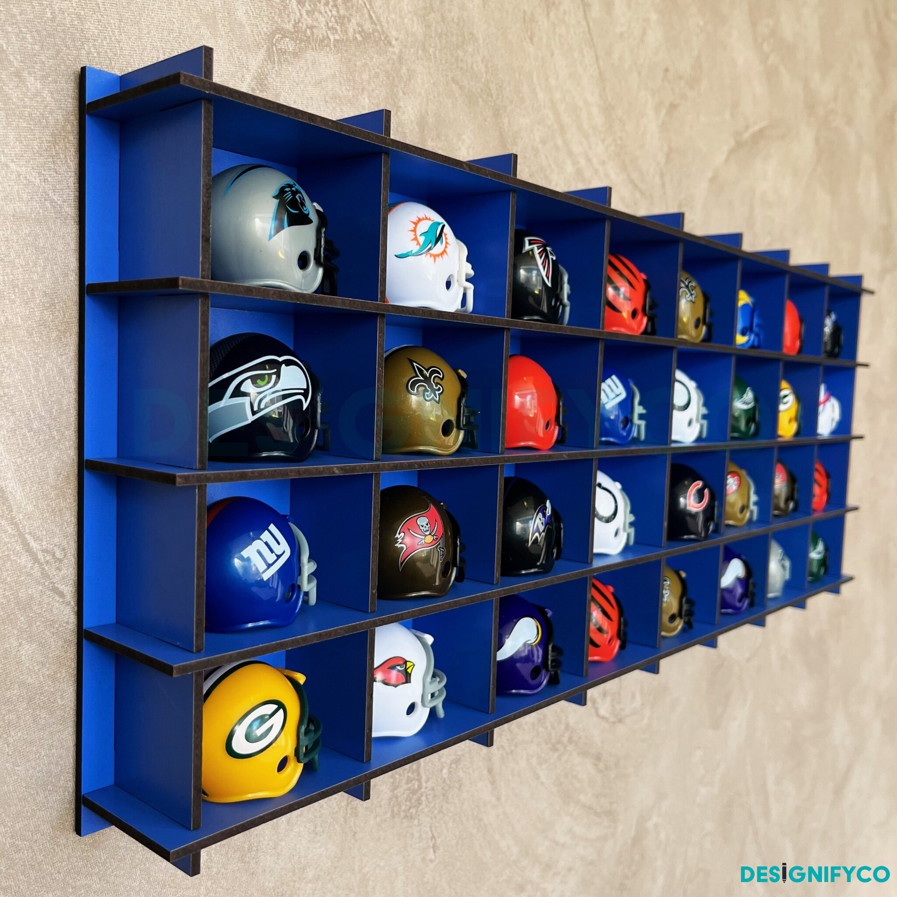 32 Mini Football Helmets Display Case,hockey Memorabilia Organizer Rack ...