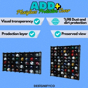 32 Mini Helmets Display Case,hockey Memorabilia Organizer Rack ...