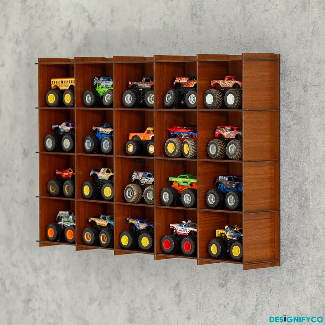 WALNUT Monster Cars Display Case,monster Truck Display Case|wall ...