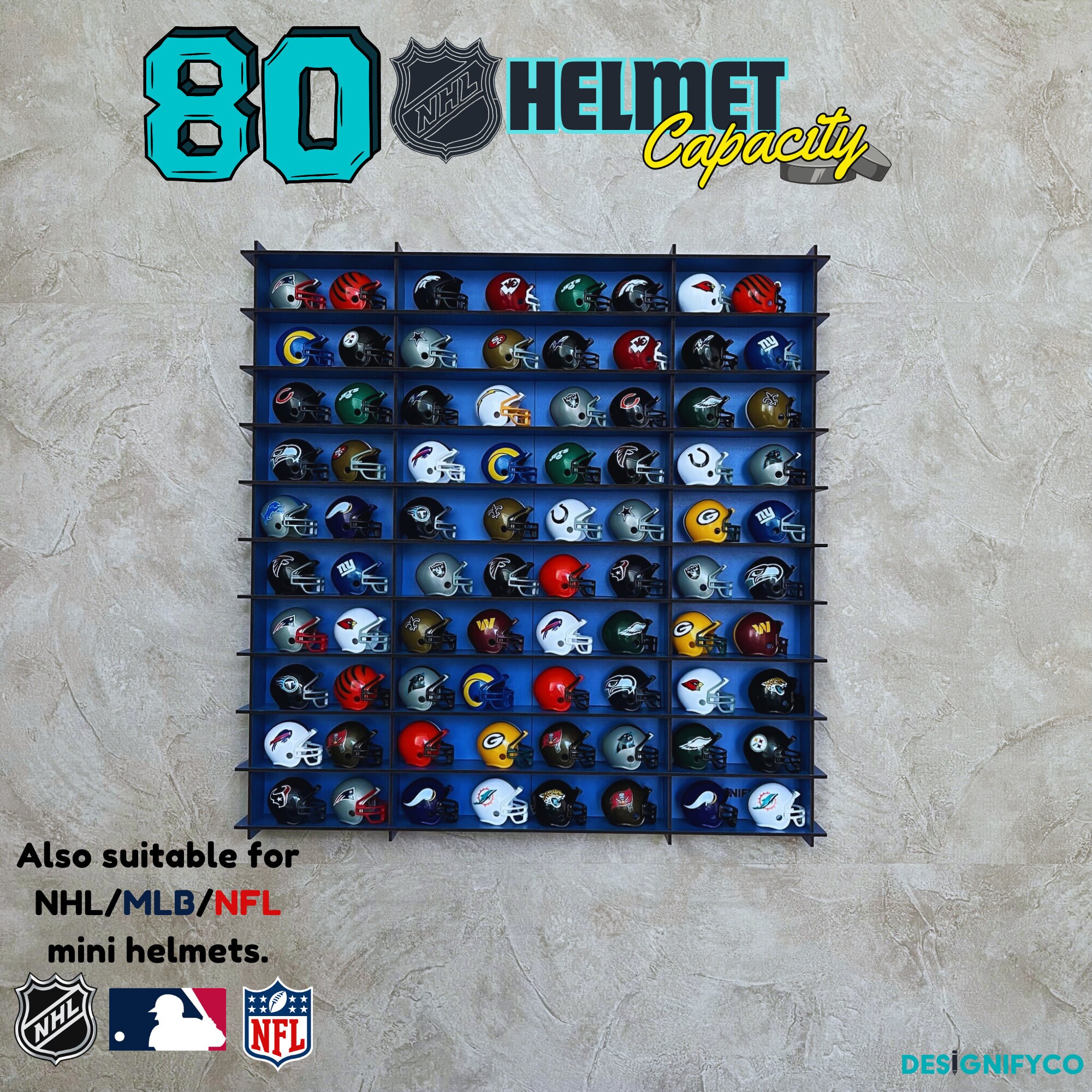 80 Mini Helmets Display Shelf,hockey Memorabilia Organizer Rack ...